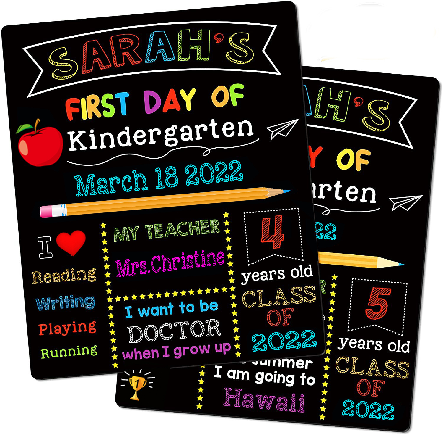 My Last Day of School Sign with Markers -25*30 Back to School Signs ...