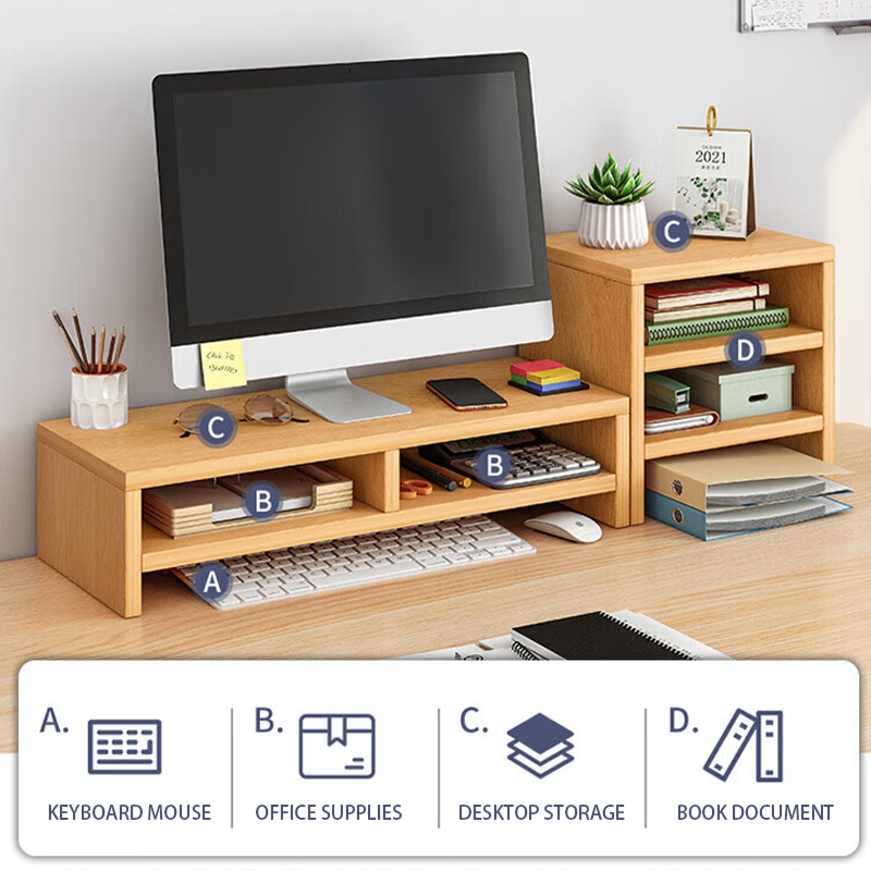 【COD】Classic Style 2 Color Wooden Monitor Holder Bracket Computer Stand ...