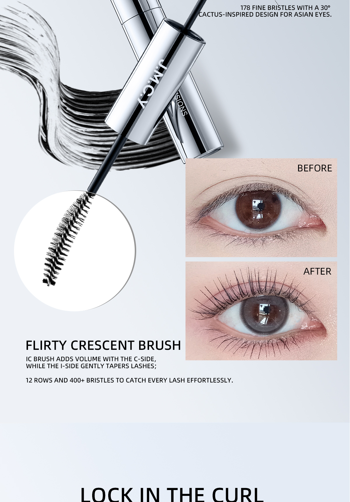 【3-in-1】JMCY Mascara 72H Long Lasting Volumizer Mascara Waterproof Curl ...