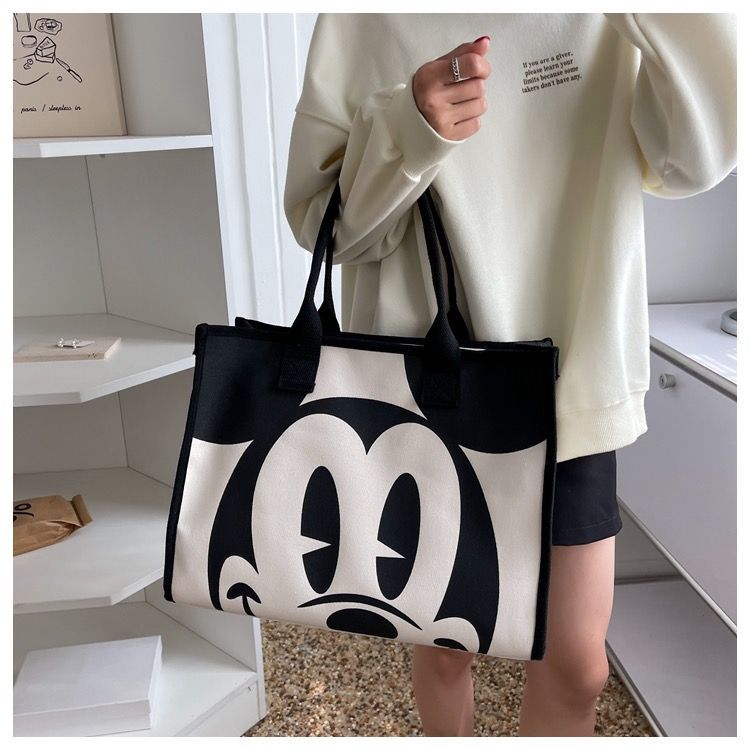 [Manila Delivery] Mickey Large Canvas Bag, Large Capacity Handbag ...