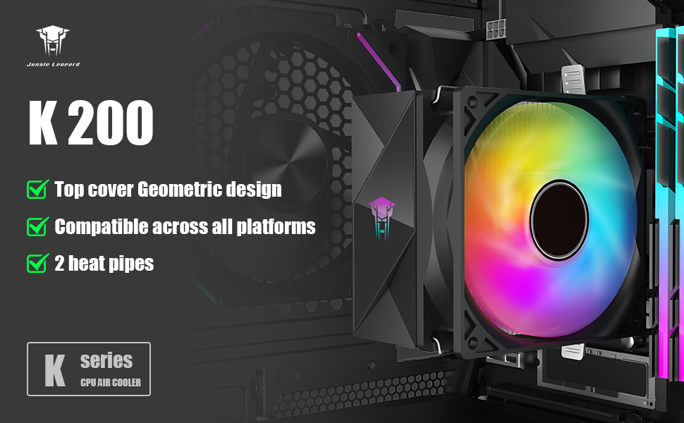 Jungle Leopard K200 KF200 Digital CPU Cooler Color LED Black / White 2 ...