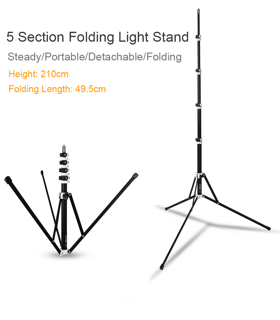 B5 Collapsible Light Stand 5 Section Folding Light Stand For Photo ...