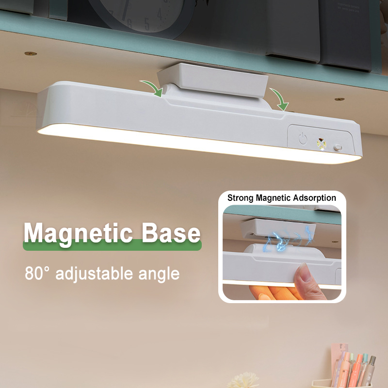 Magnetic LED Light For Room Rechargeable Light Study Lamp Shade Dim ...