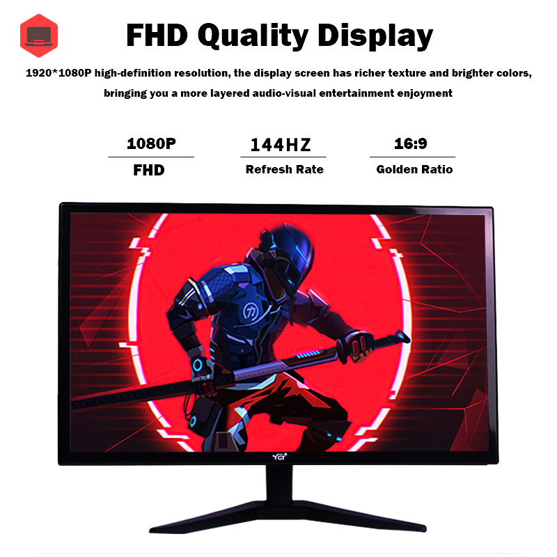 YGT 144Hz 24 Inch Monitor 1080P FHD 24" Gaming/Office LED Monitor For ...