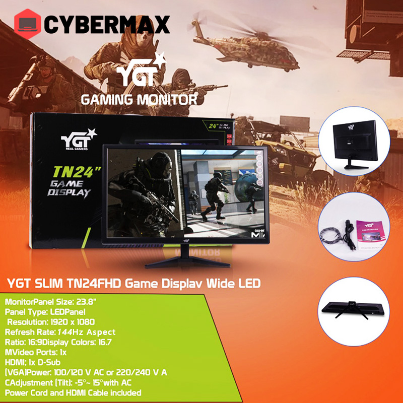 YGT 144Hz 24 Inch Monitor 1080P FHD 24" Gaming/Office LED Monitor For ...