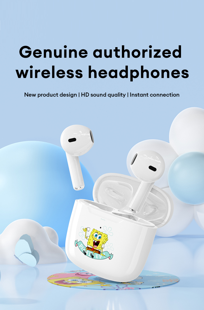 Disney LP1 SpongeBob SquarePants Bluetooth Earphones HIFI Ultra Clear ...