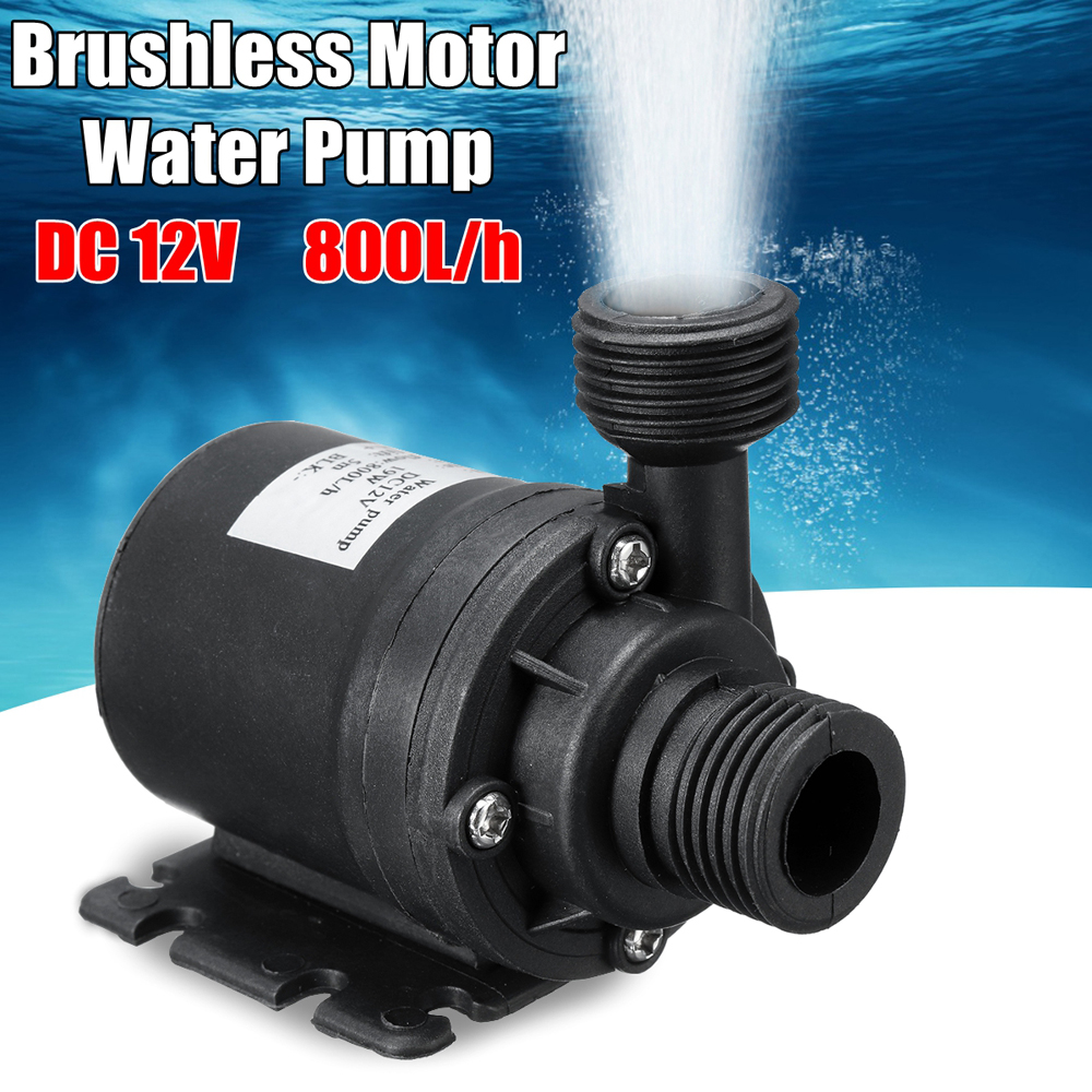 Ultra Quiet Mini DC 12V Water Pump 800L/H Flow & 5M Lift Brushless ...