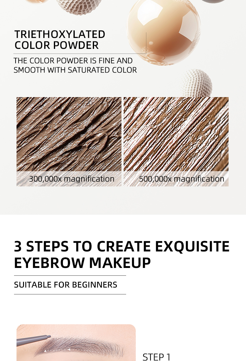 JMCY 3D Shaping Eyebrow Tint Color-Enhancing Brow Tint 3 Color Brush ...