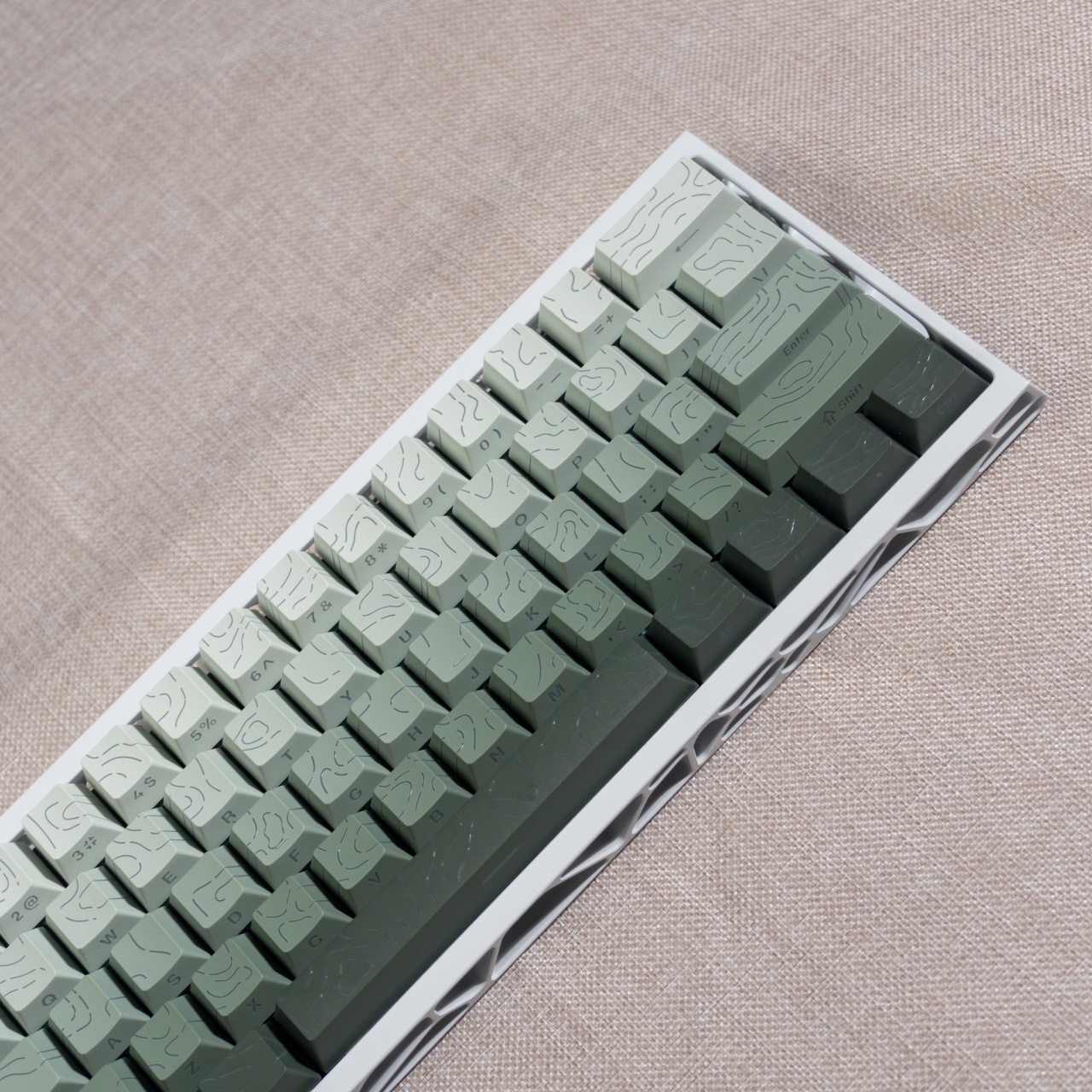 Womier Glass Green Topographic Shine Through 135 Keys Cherry Profile ...