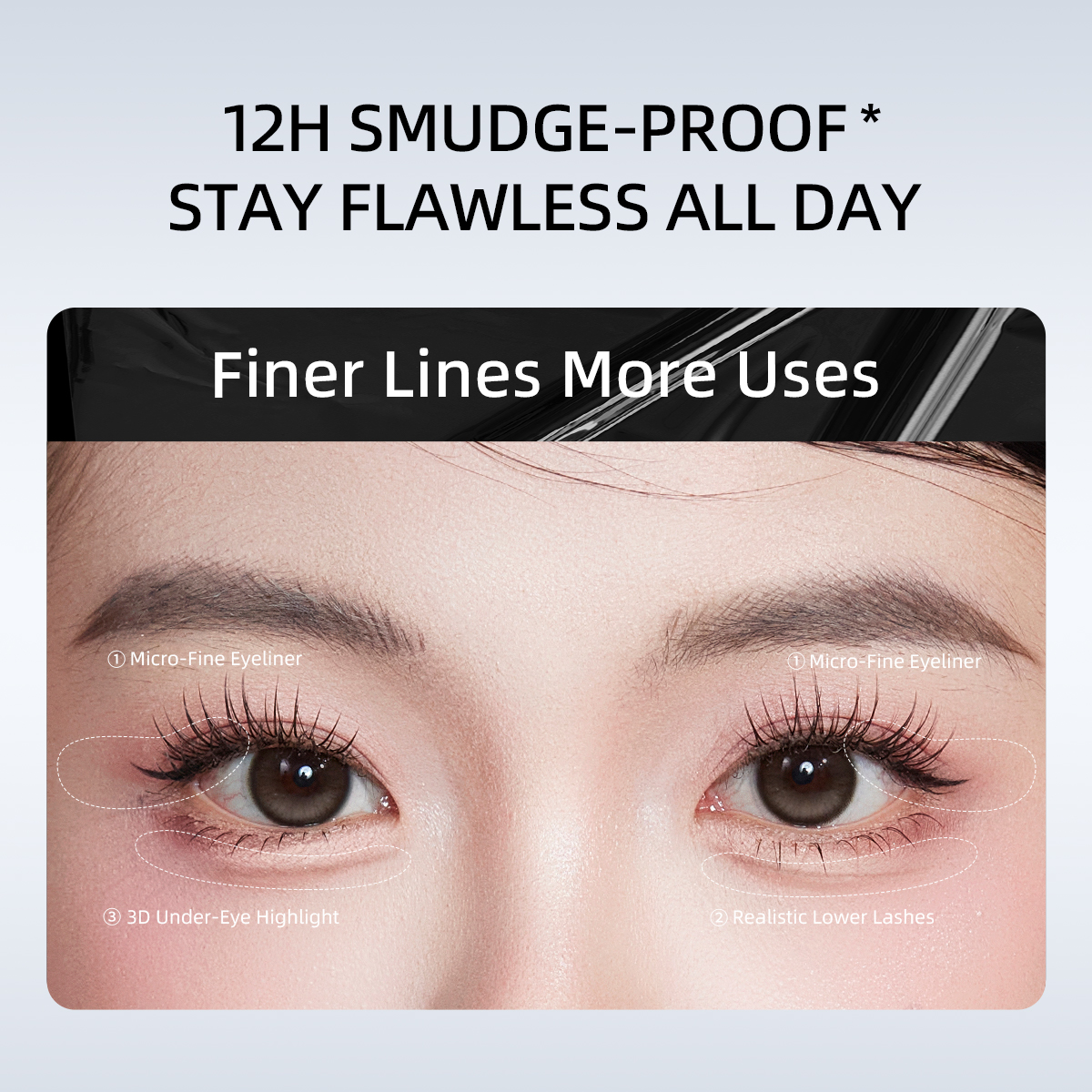 【0.01mm Ultra Fine】JMCY Waterproof 0.01mm Ultra Fine Eyeliner Pen Liquid Eyeliner Long-lasting ...