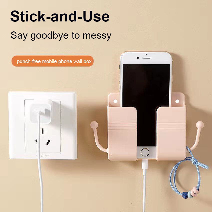 Wall Mounted Socket Storage Shelf Mobile Phone Charging Organizer ...