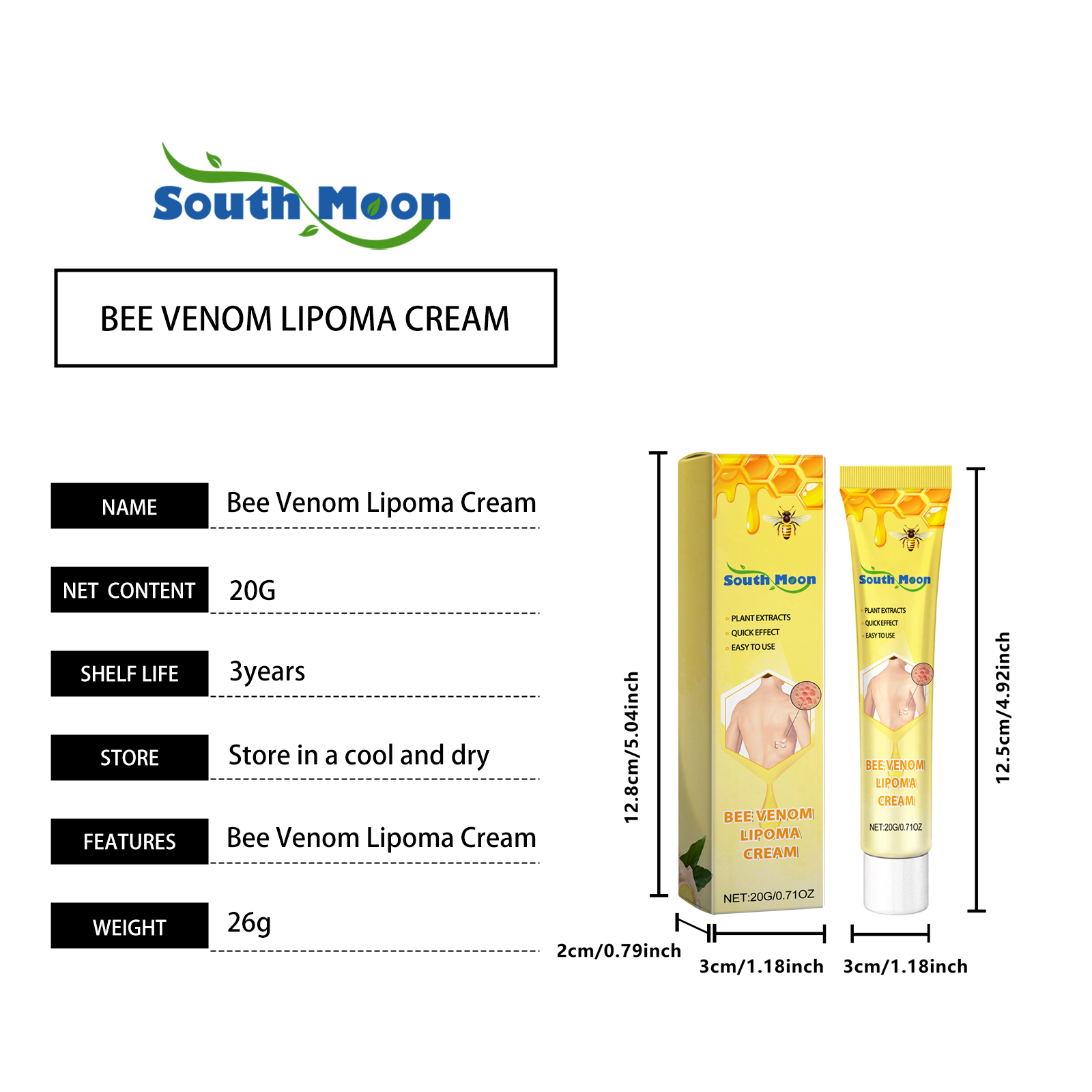 South Moon Bee Venom Lipoma Removal Cream Fat Lump Relief Plaster Lipolysis Skin Swelling ...