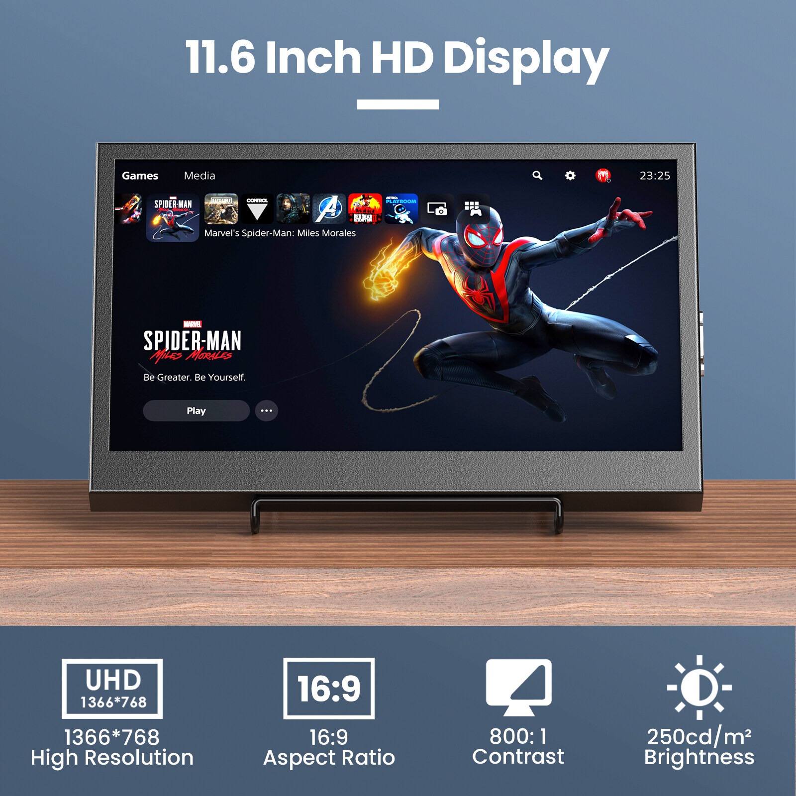 Portable Monitor, Eyoyo 12 Inch HD Small Monitor HDMI Portable IPS ...