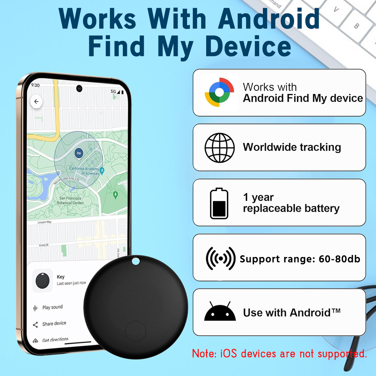 For Android GPS Bluetooth Tracker Item Finder Work With Google Find My ...