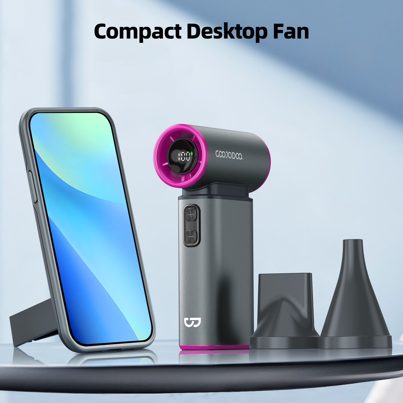 GOOJODOQ GFS009 Mini Fan 6000 mAh Rechargeable Turbo Electric Jet ...