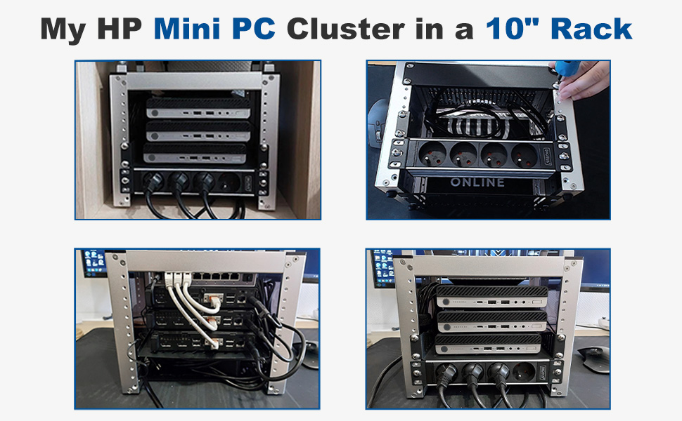 DeskPi RackMate T0 Rackmount, 10 Inch 4U Server Cabinet for Network ...