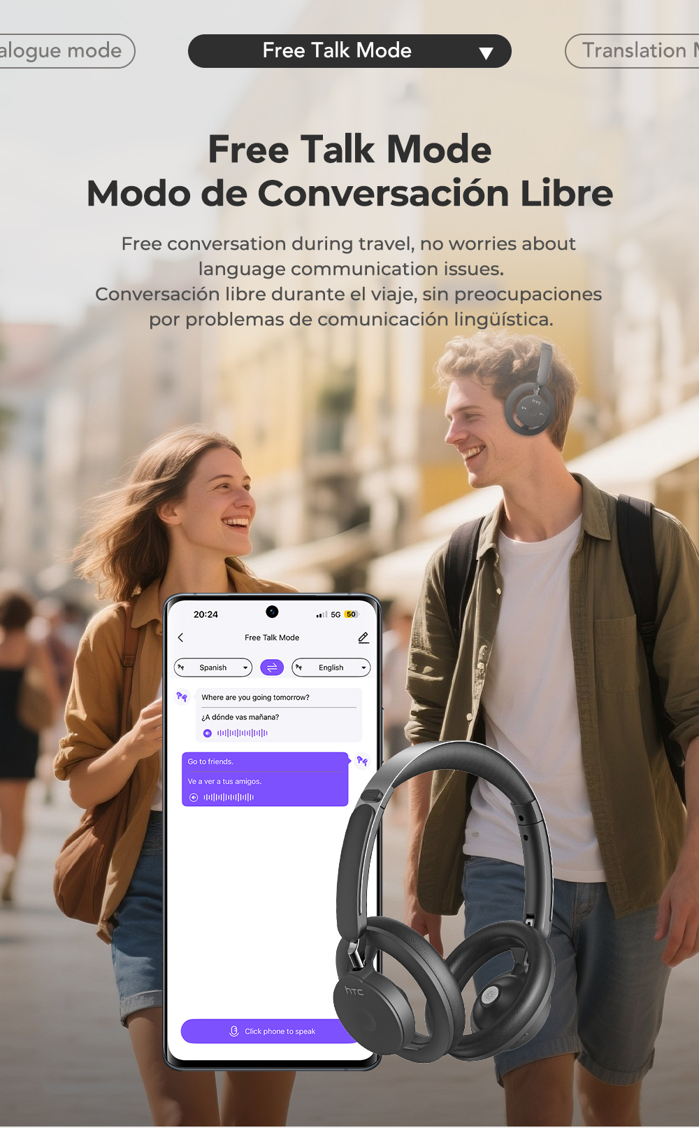 HTC HP06 Al Headphones Wireless Bluetooth Headset Wireless Stereo Noise Reduction Waterproof ...