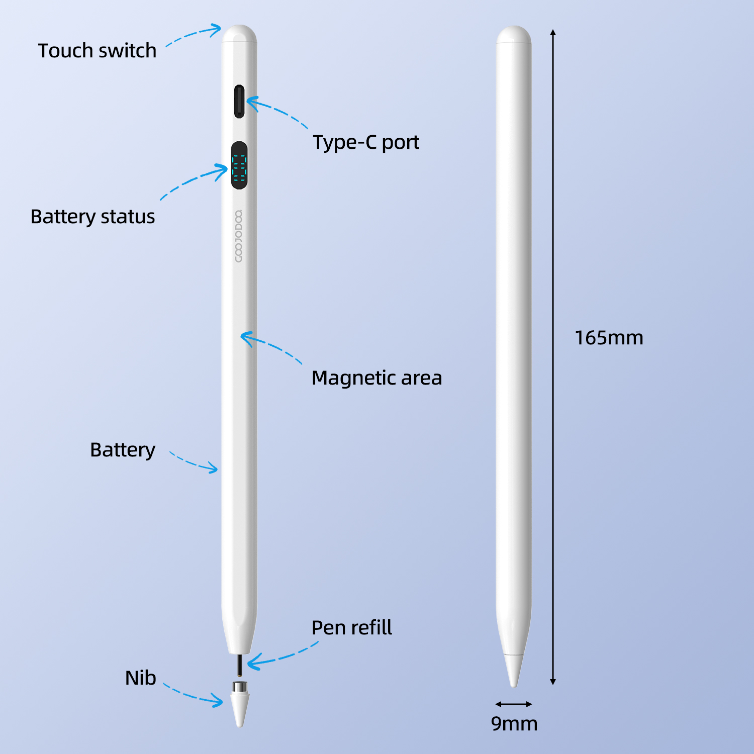 GOOJODOQ Stylus Pens Universal Magnetic Touch Screen Pencil Capacitive ...