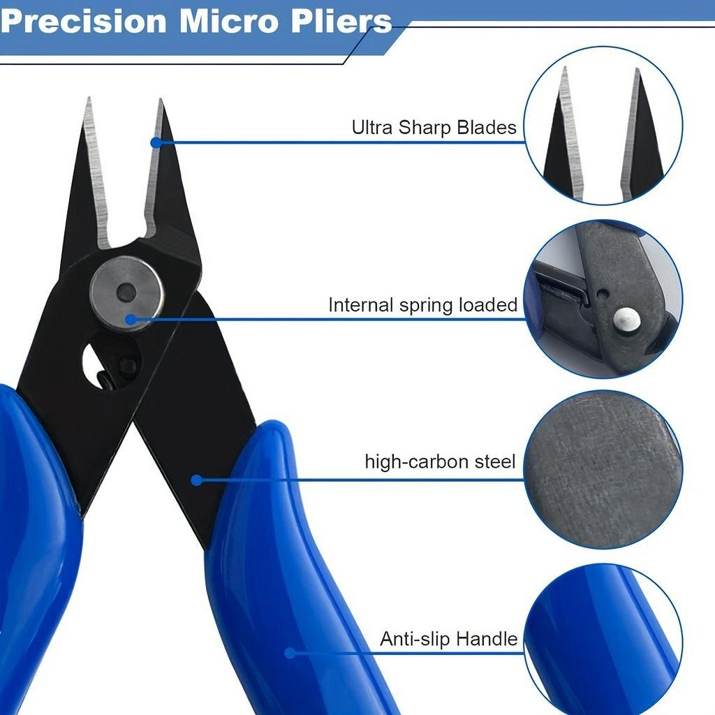 NewShark Precision Mini Wire Cutters With Spring 5-Inch Flush Cutting ...
