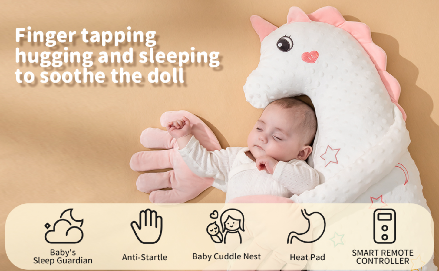 Baby Soothing Palm Infants Soother Plush Toy Toddler Sleeping Toy with ...