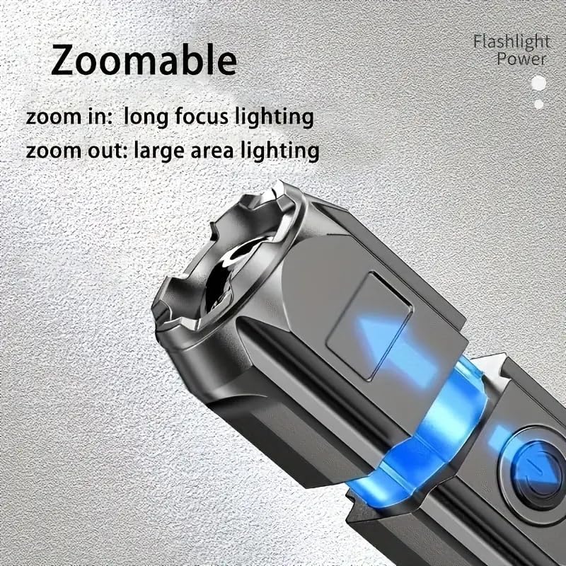 LED Zoom Flashlight, Multifunctional Portable Waterproof Tactical ...