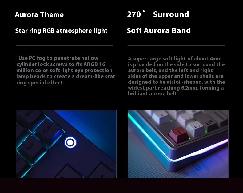 PMO Aurora80 Aluminum Wireless Mechanical Keyboard 75% Hot swappable ...