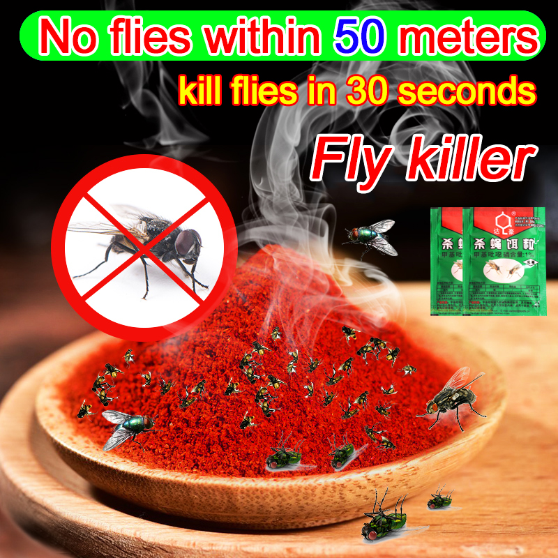 Fly Killing Bait Powder Non-toxic Odorless Fly Killer 100% Fly Killing ...