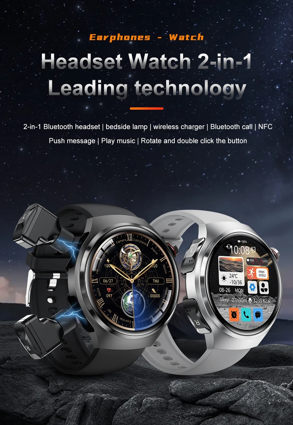 2025 New Women Outdoor Sports Smartwatch TWS 2 In 1 AMOLED Screen ...