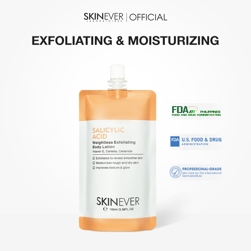 SKINEVER Salicylic Acid Acne Treatment Soap and Exfoliating Body Lotion ...