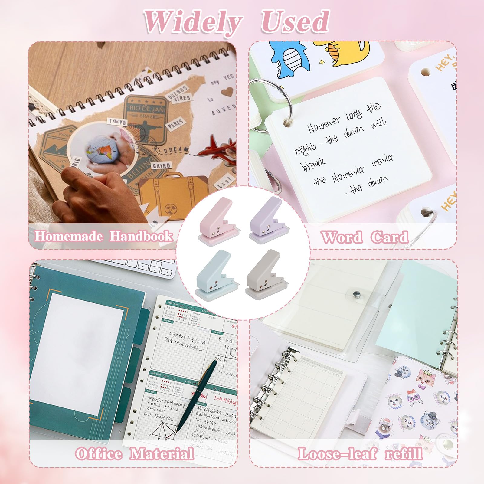 A Mini Single Hole Paper Puncher 6Mm Punch Student Stationery Diy Round ...