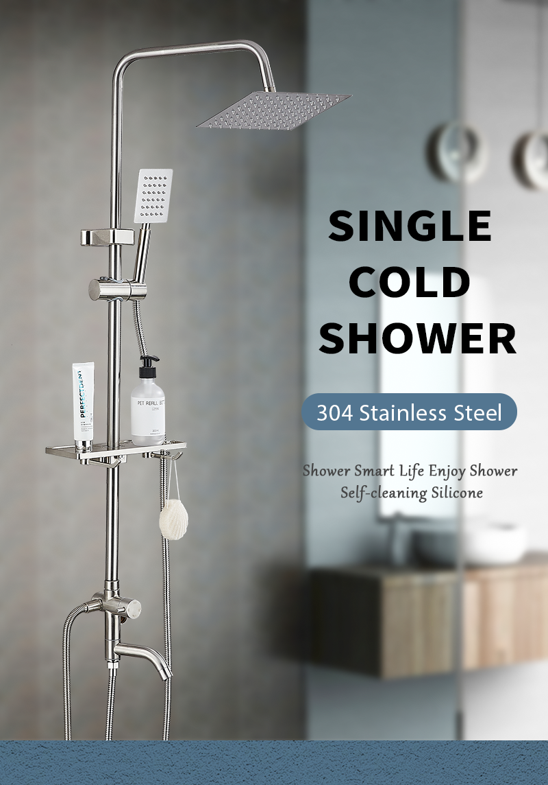 Bathroom shower set 304 stainless steel single point shower set home ...