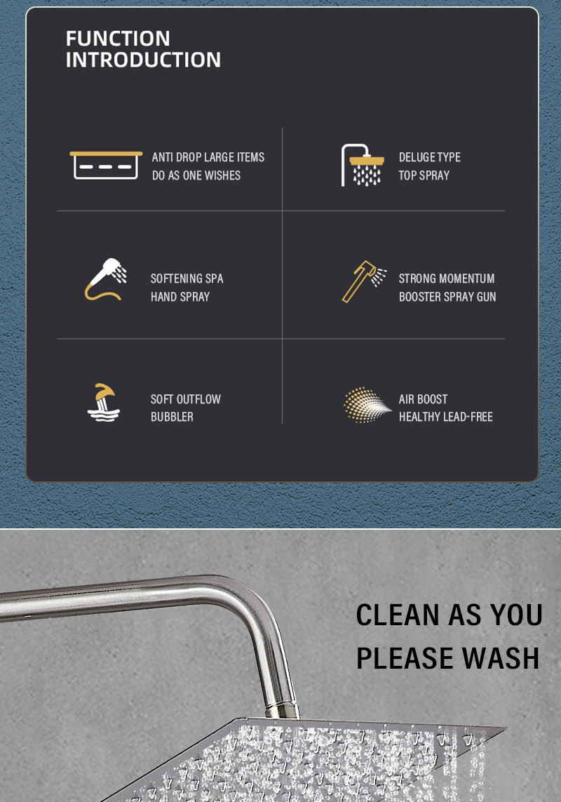 Bathroom shower set 304 stainless steel single point shower set home ...