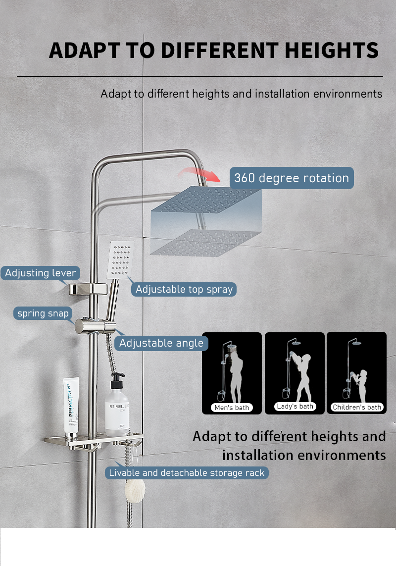 Bathroom shower set 304 stainless steel single point shower set home ...