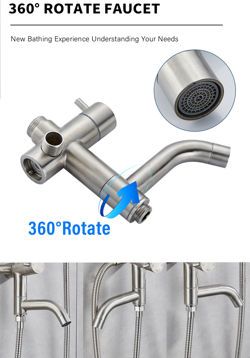 Bathroom shower set 304 stainless steel single point shower set home ...