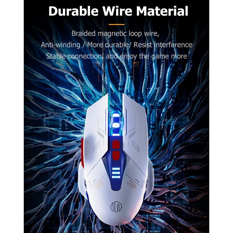 INPHIC W9 Wired Gaming Mouse 200-12800DPI 7 Programmable Buttons, Macro ...