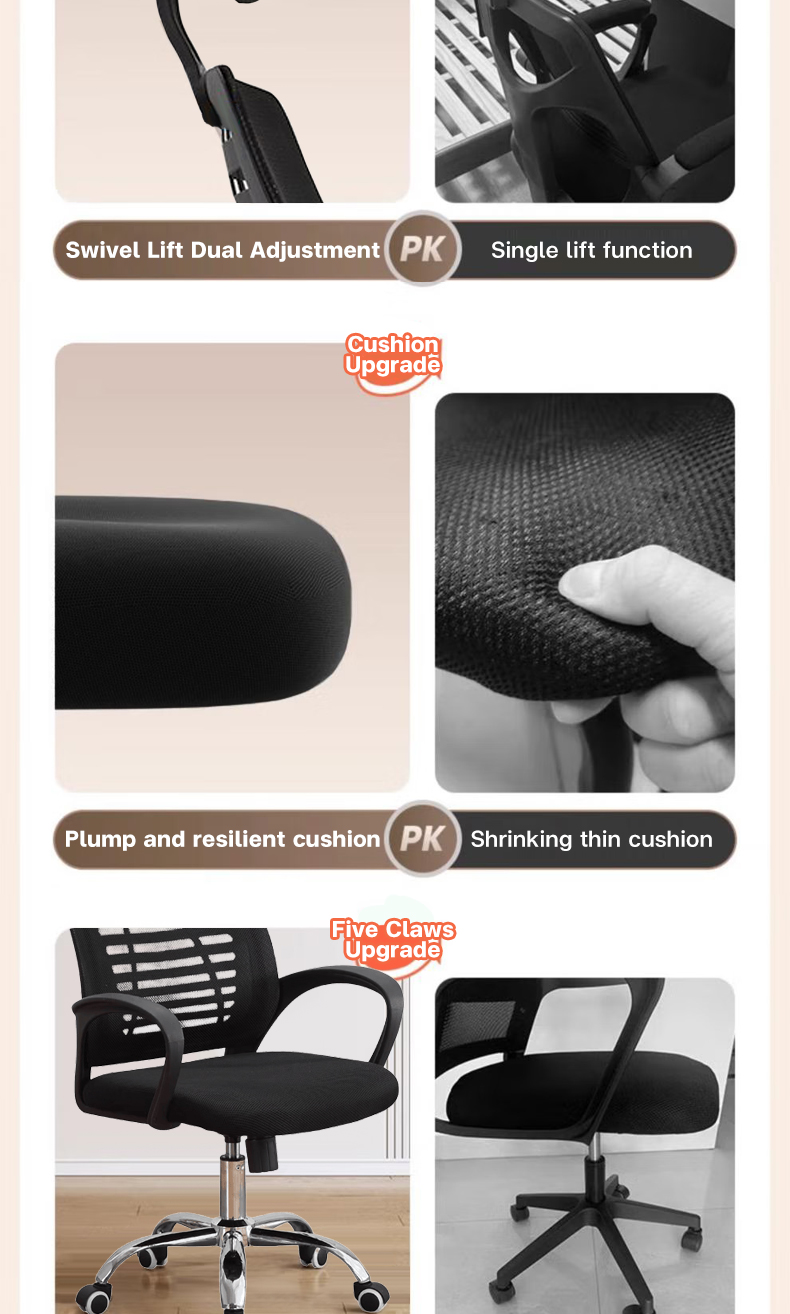 office chair computer chair Comfortable breathable mesh with headrest ...