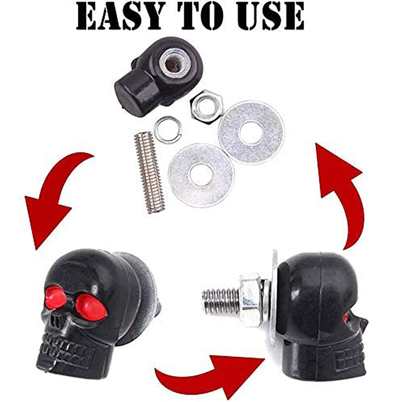 License Plate Screws Motorcycle Cap Frame Fastener Bolts Skull Car 1pc ...
