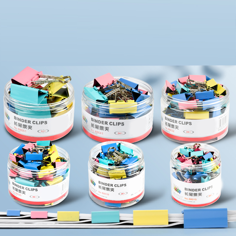60 Colorful 15mm Long Paper Clips in a Tub - Fun and Functional Office ...