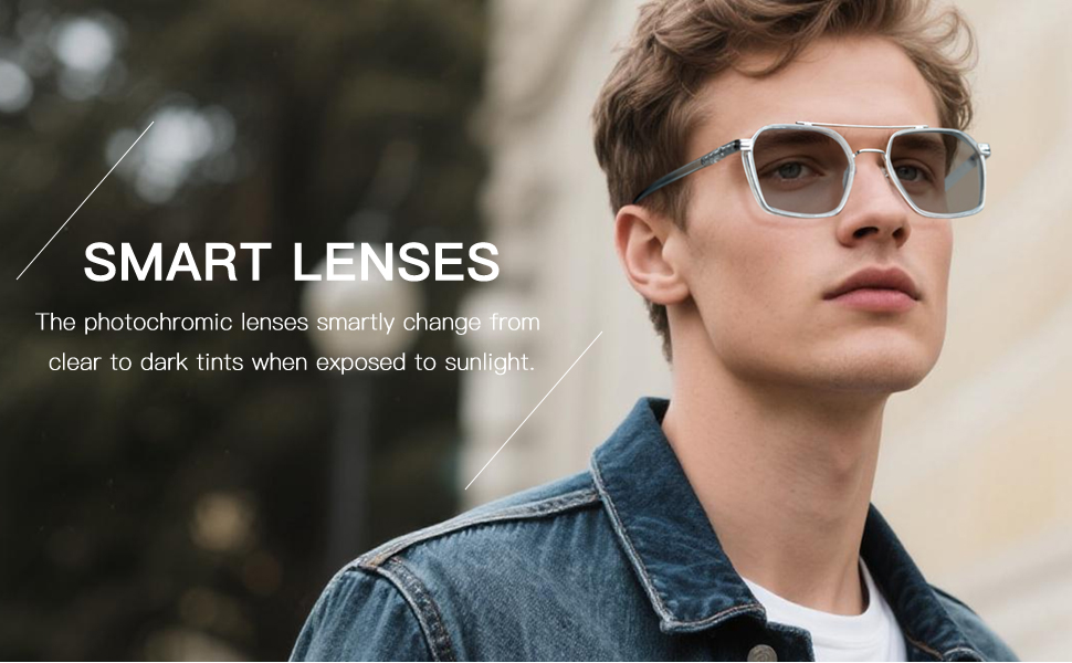 Cyxus Photochromic Light-Adaptive Dual Protection Blue Light Blocking ...