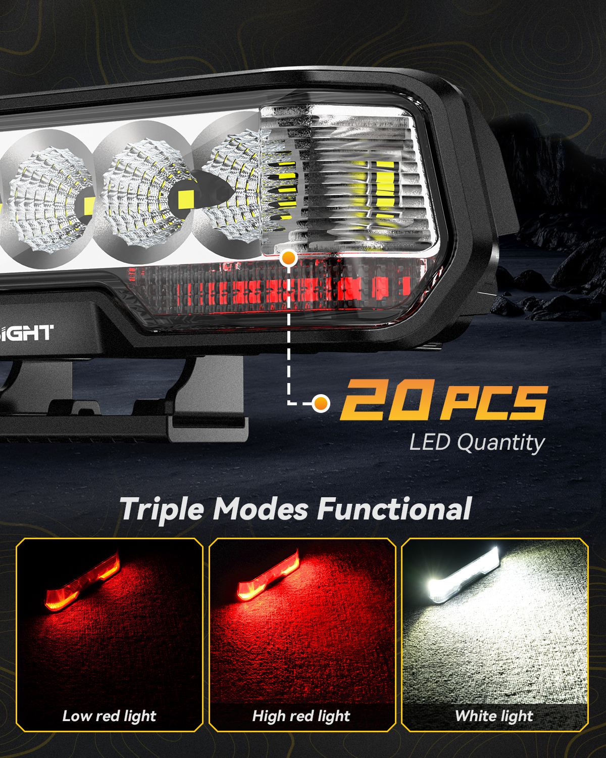 NOVSIGHT WL3R-6 38W Red White Led Bar OSRAM Chip Spotlight Mini Driving ...