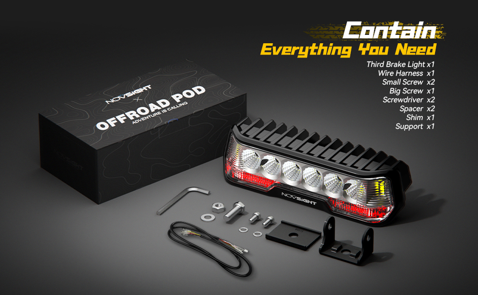 NOVSIGHT WL3R-6 38W Red White Led Bar OSRAM Chip Spotlight Mini Driving ...