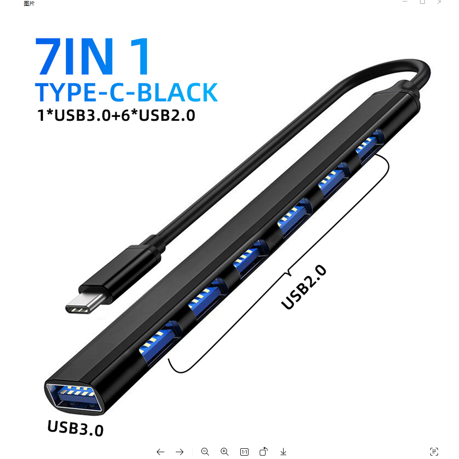 7 in 1 USB3.0 HUB Type C 4 and 7 Port OTG Power Adapter for Macbook PC ...