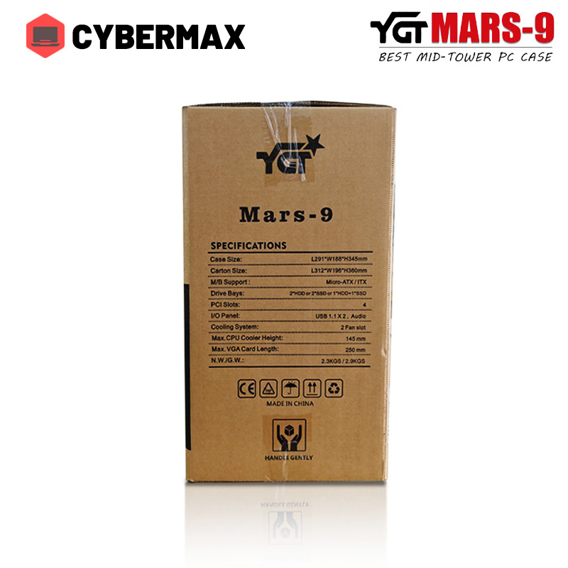 YGT Mars 9 PC Case With PSU Generic Gaming Computer Case Black MATX ...