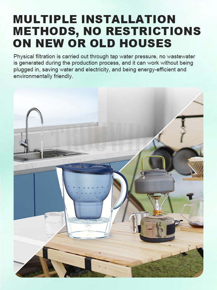 Portable Alkaline Water Pitcher Healthy Mineral Water Filter Water ...