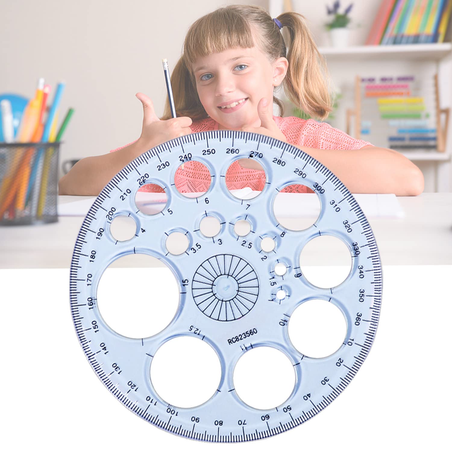 360 Degree Protractor All Round Ruler Template Circle School Drafting ...