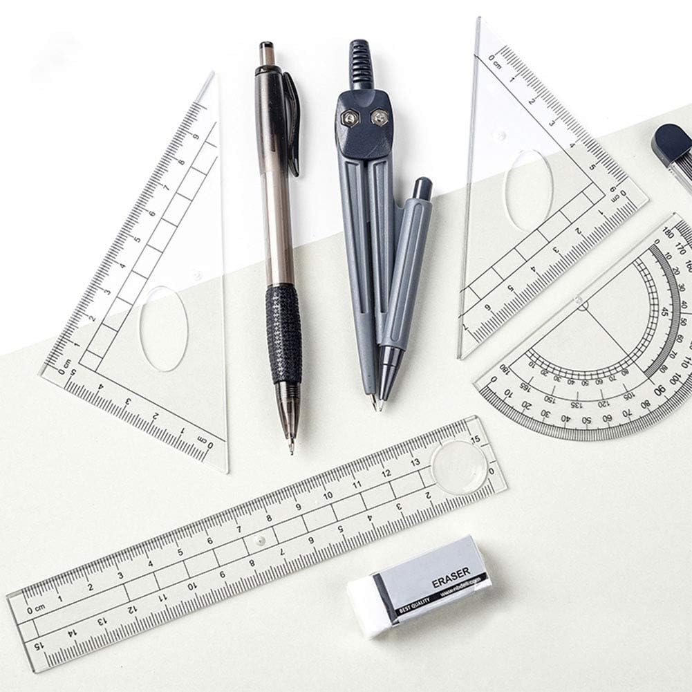 Mathematical Geometry Kit Set 8 Pieces Student Supplies with ...