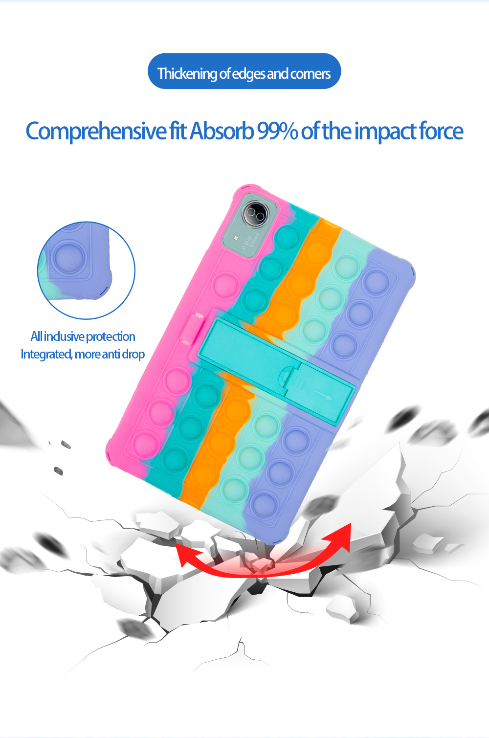 For TechLife Pad Plus 12" 2025 Silicone Case Pop Stress-Relieve Case ...