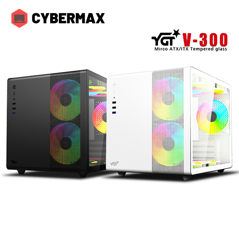 YGT V300 Mini Computer Case With Tempered Glass Micro-ATX/ITX Gaming PC ...