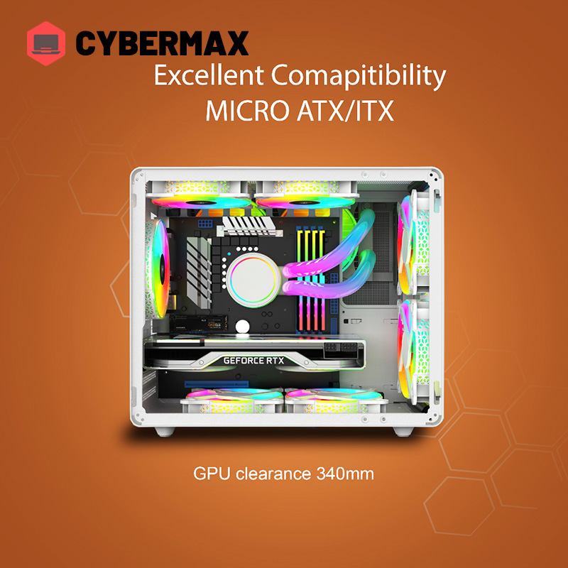 YGT V300 Mini Computer Case With Tempered Glass Micro-ATX/ITX Gaming PC ...