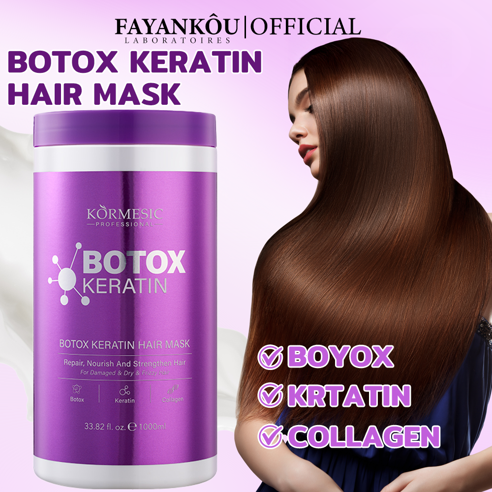 1000ML Botox Keratin Hair Mask Deep Repair Anti Frizz Collagen Treatment for Damaged Hair ...